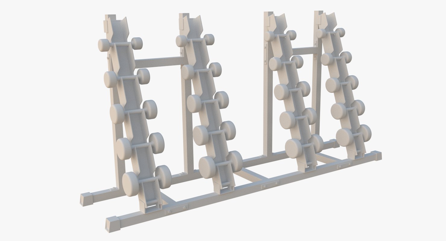 dumbbell rack obj