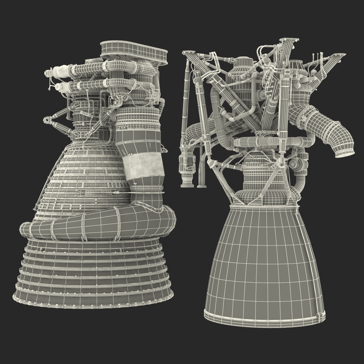 rocket engines 3d c4d