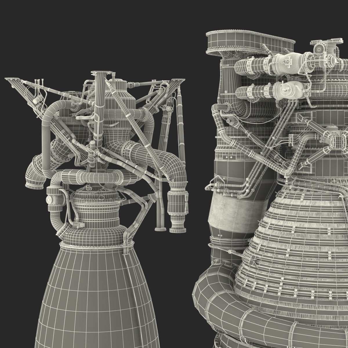 rocket engines 3d c4d