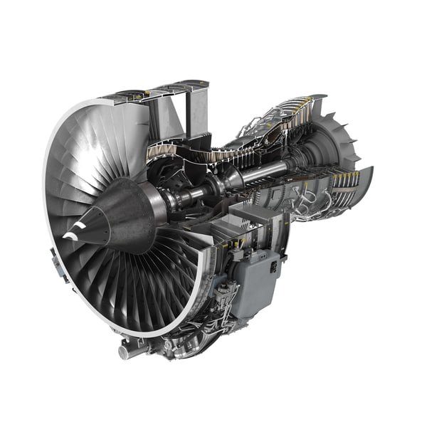 3d sectioned turbojet engines modeled model