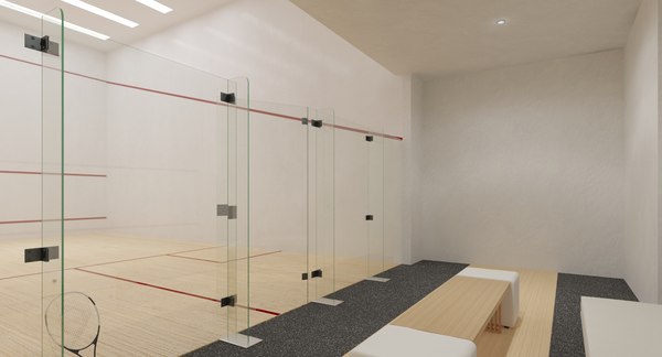 international squash court 3d model