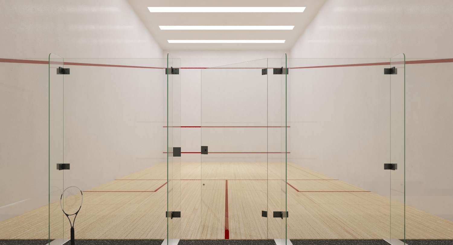 3d model interior scene squash court
