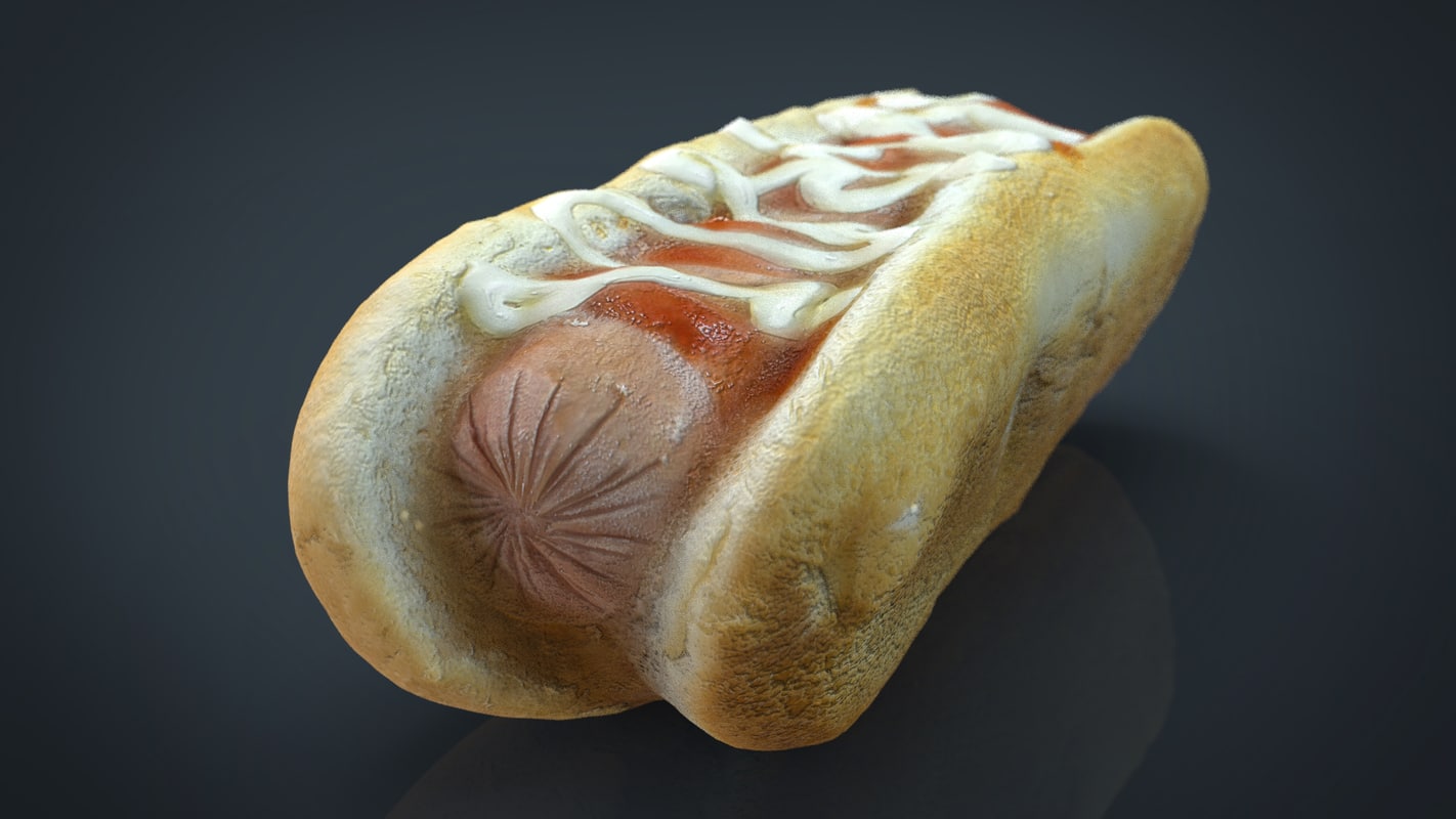 3d max realistic hot dog