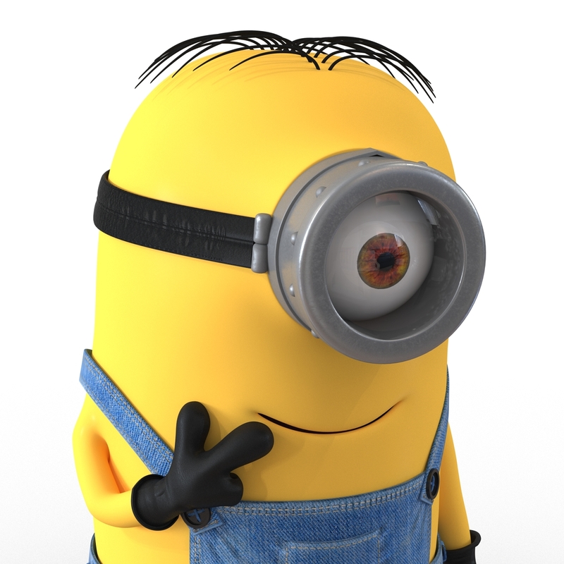 3d short eyed minion pose model