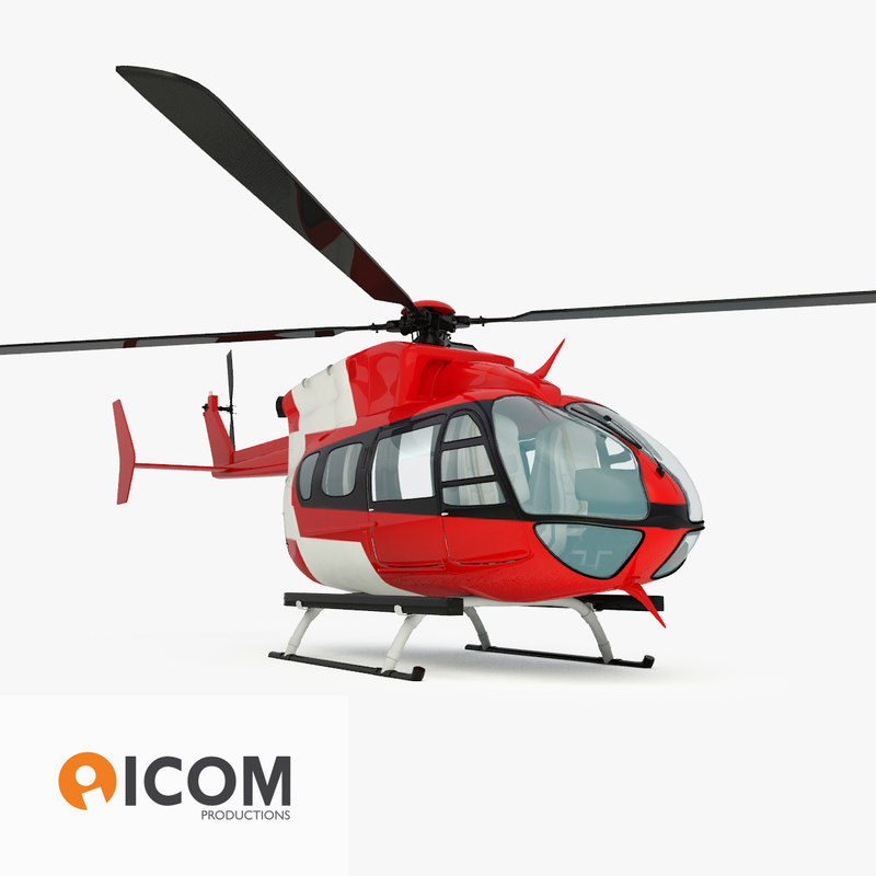 emergency eurocopter ec145 helicopter 3d fbx