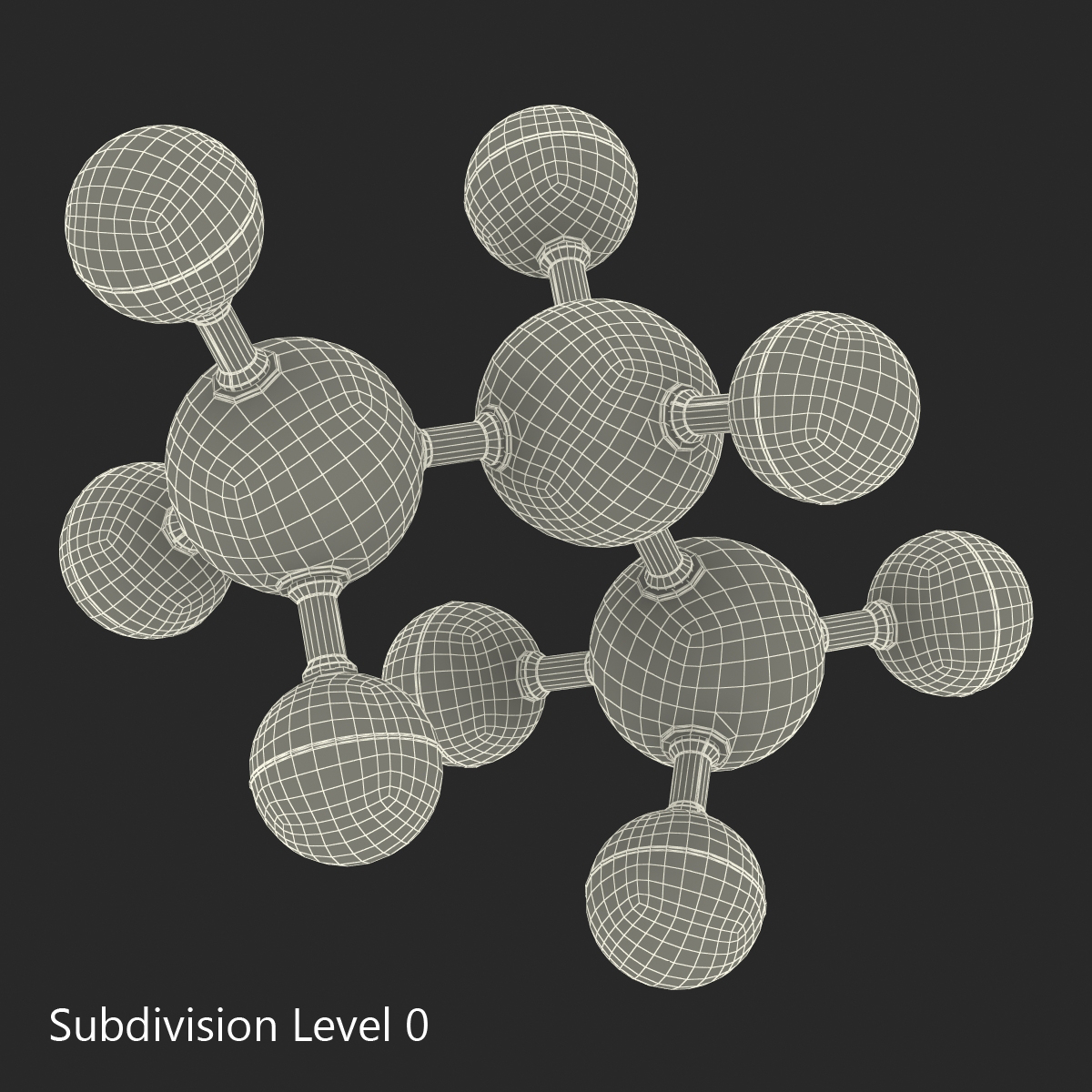 molecules set ethane 3d model