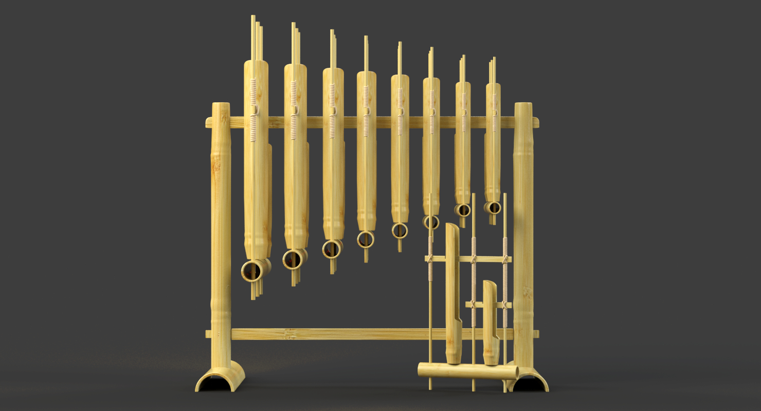 3d angklung musical instrument model