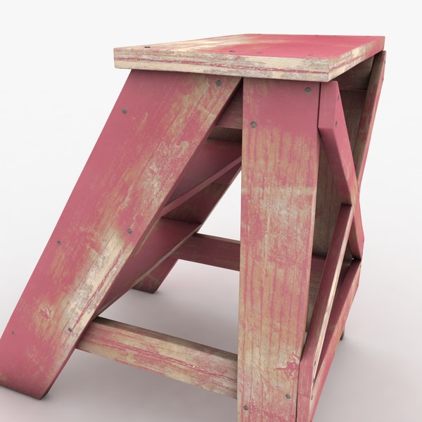 realistic antique ladder pink 3d 3ds