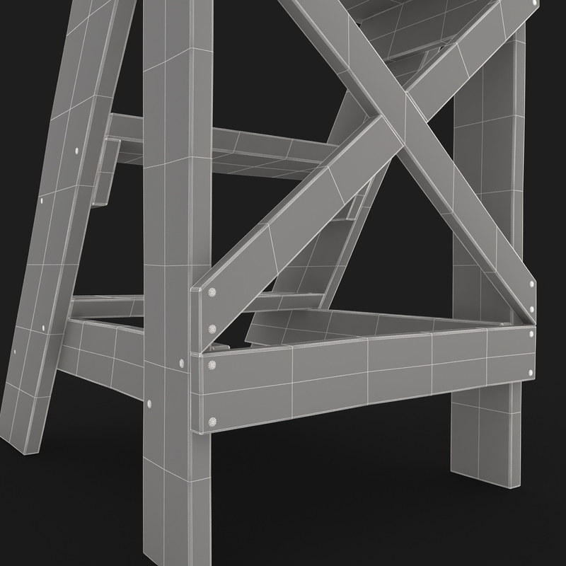 realistic antique ladder pink 3d 3ds