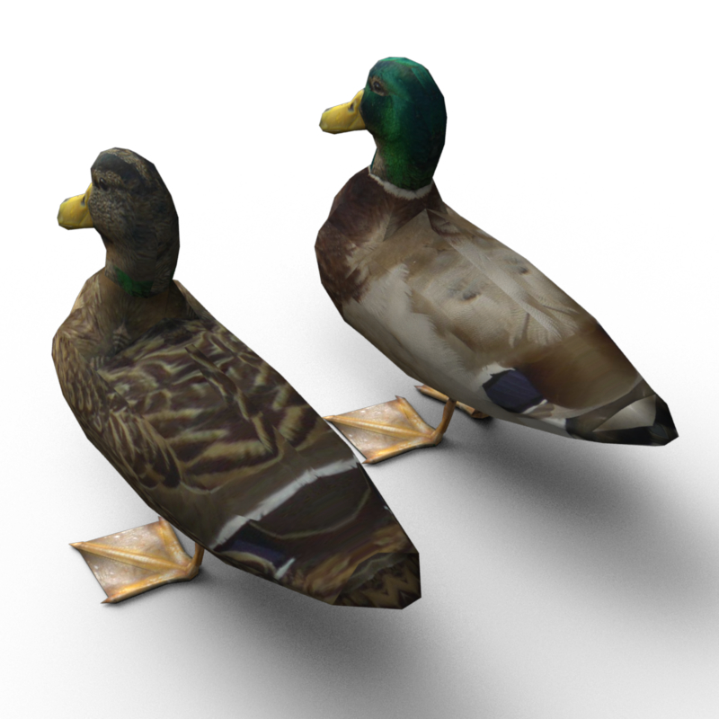 3ds low-poly ducks