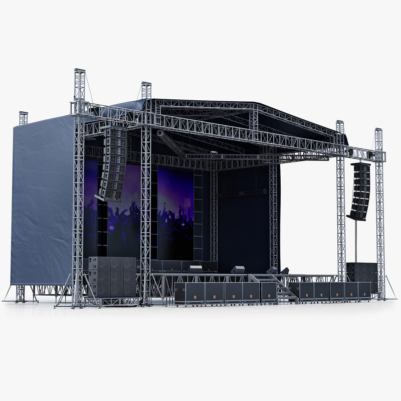 3d model concert scene v2