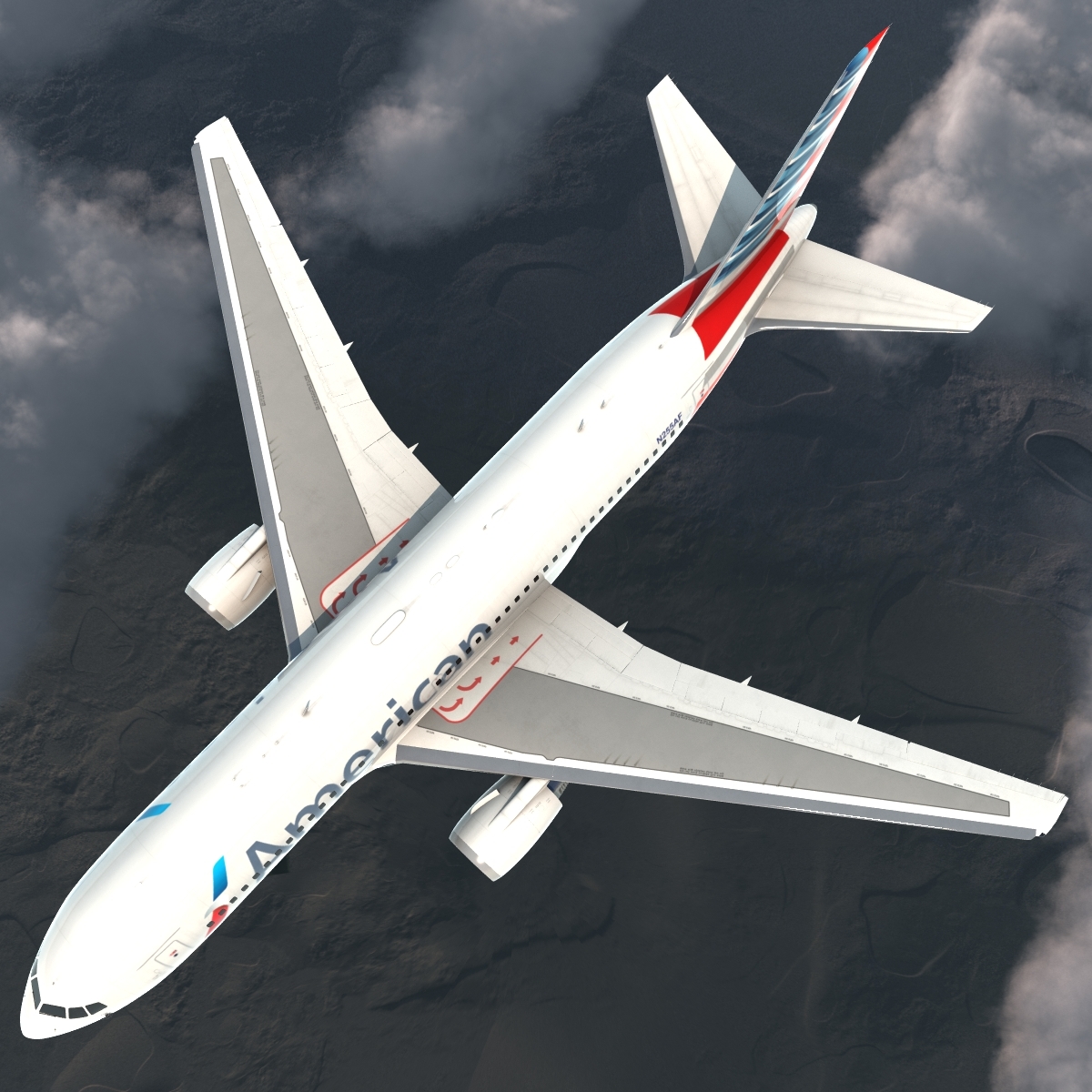boeing 767 200 american airlines 3d model