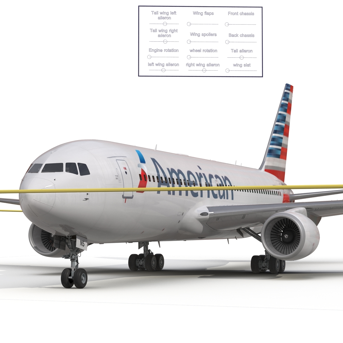 boeing 767 200 american airlines 3d model