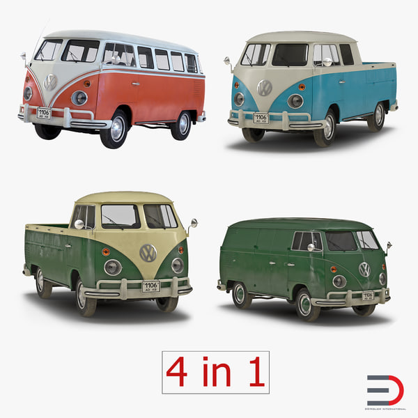 3d model of classic van minivan