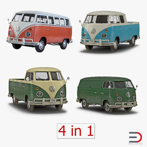 3d model of classic van minivan