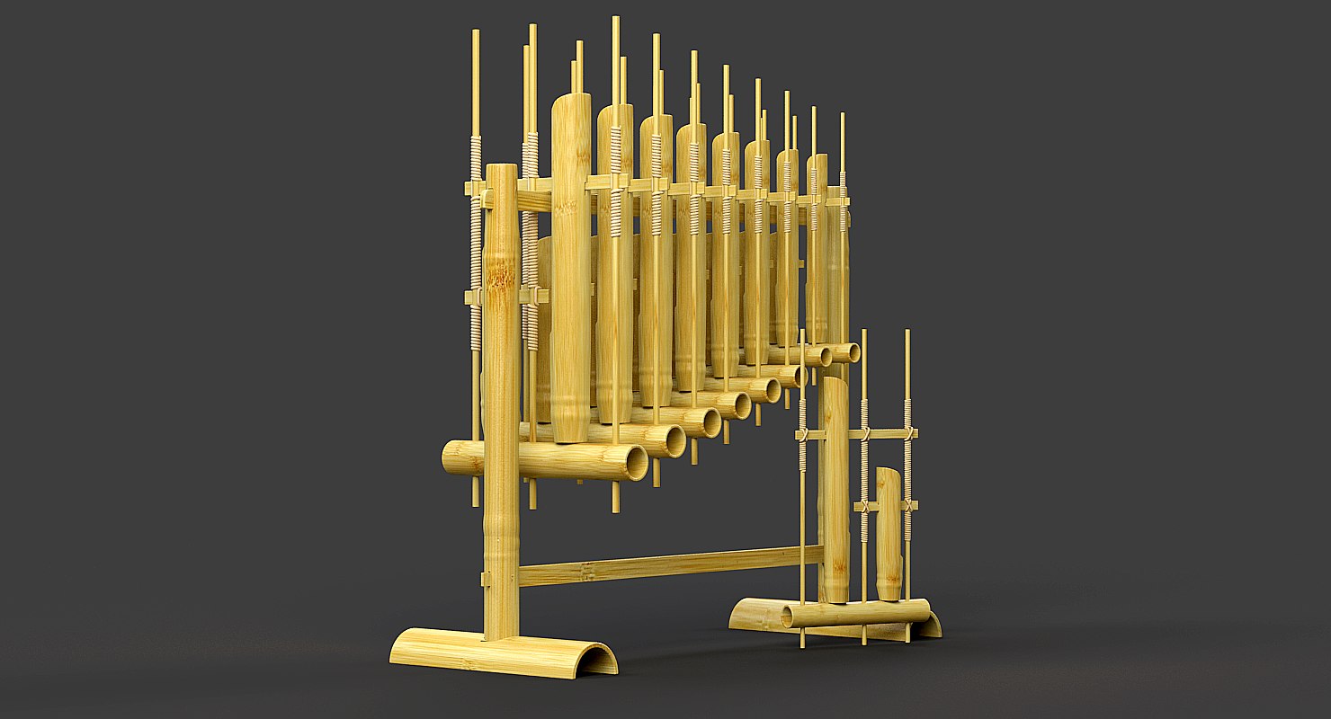 3d angklung musical instrument model