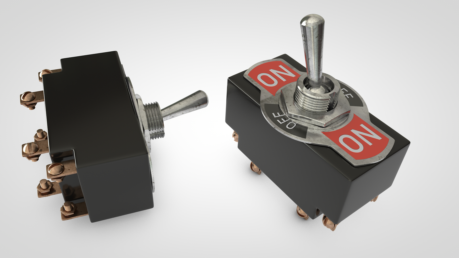 old toggle switch 3d c4d