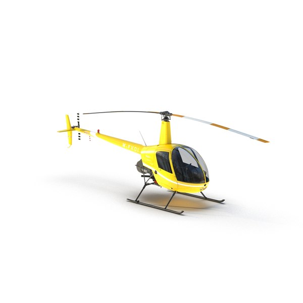 helicopter robinson r22 yellow 3d model