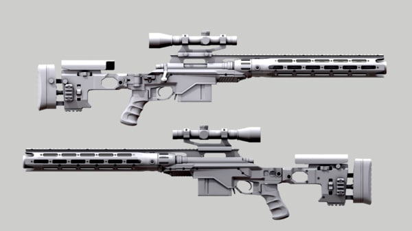 rifle remington 700 racs 3d model