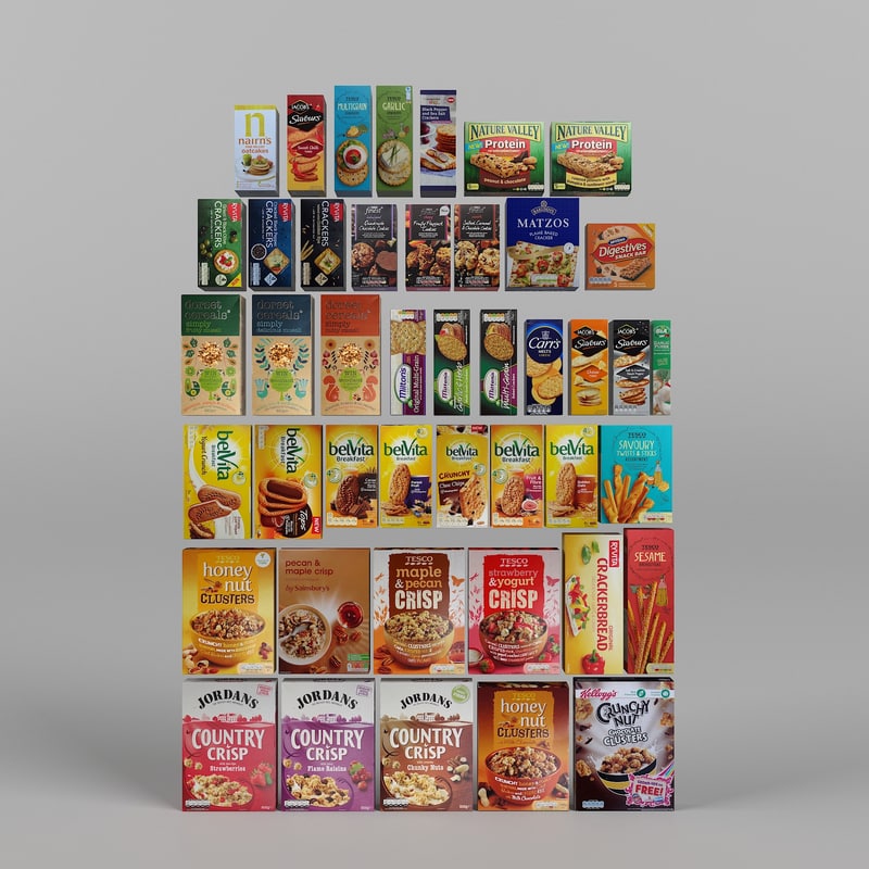 crackers biscuits snack 3d model