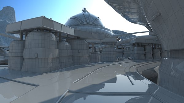 3d model futuristic space