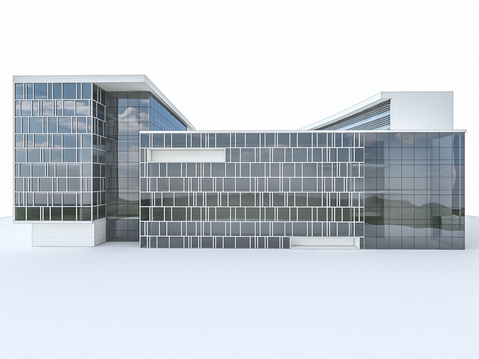 3d model modern office building