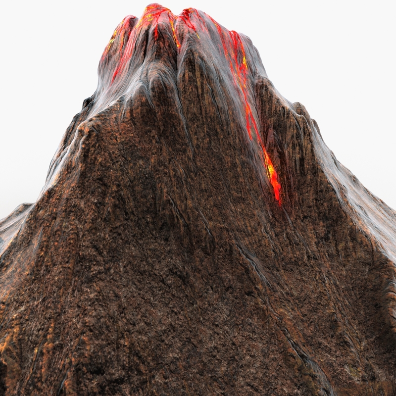 3d volcanoes mountains model