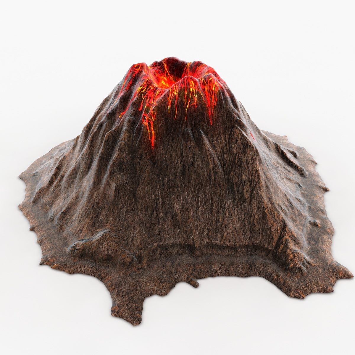 3d volcanoes mountains model