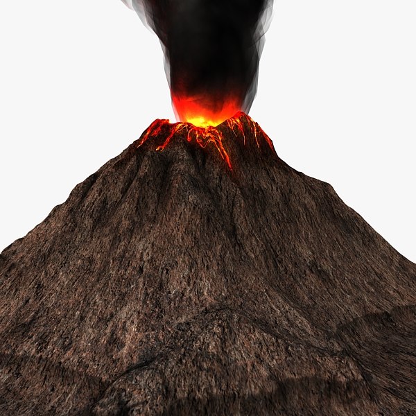 3d volcanoes mountains model