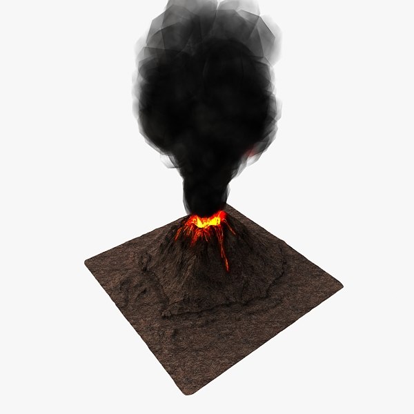 3d volcanoes mountains model