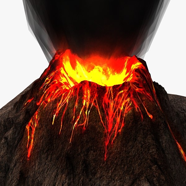 3d volcanoes mountains model