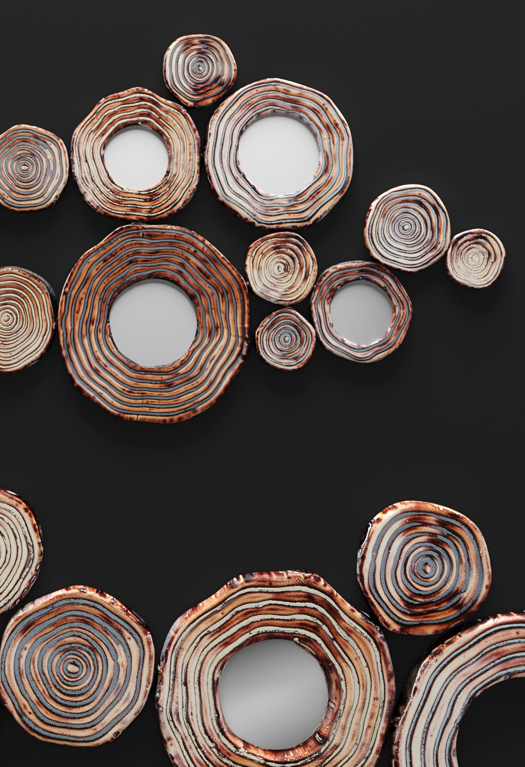 3d circle cluster wall decor model