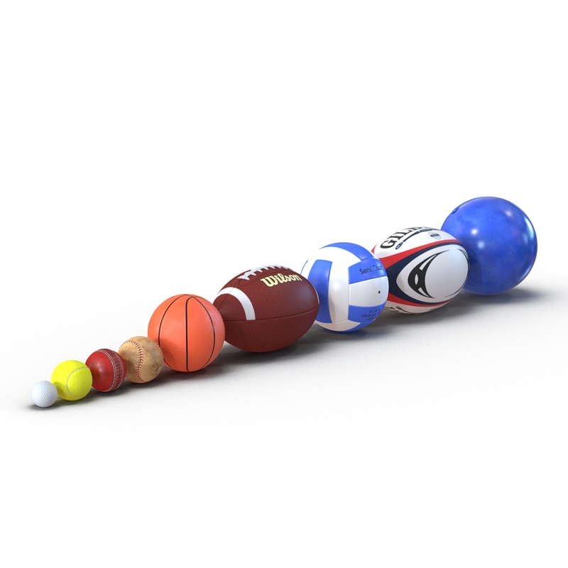 3d model sport balls 3 modeled