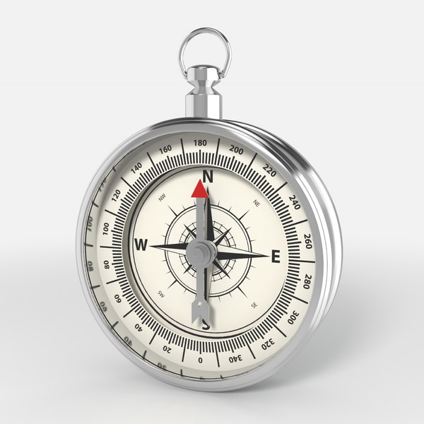 silver compass 3d model