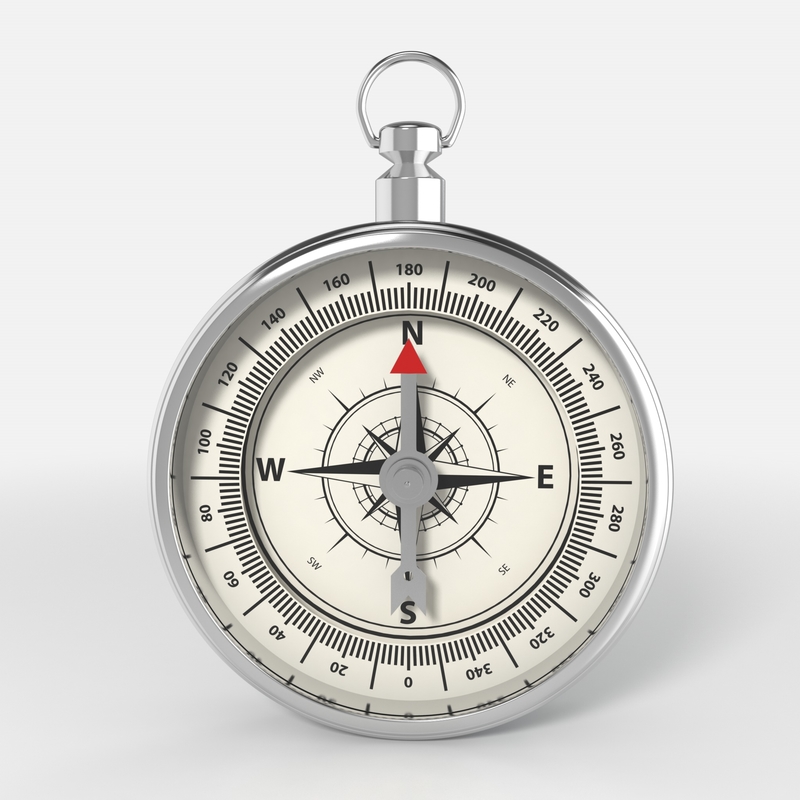 silver compass 3d model