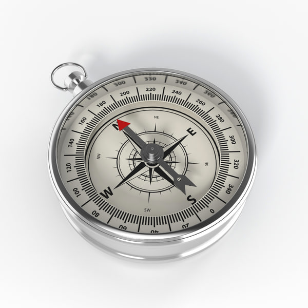 silver compass 3d model