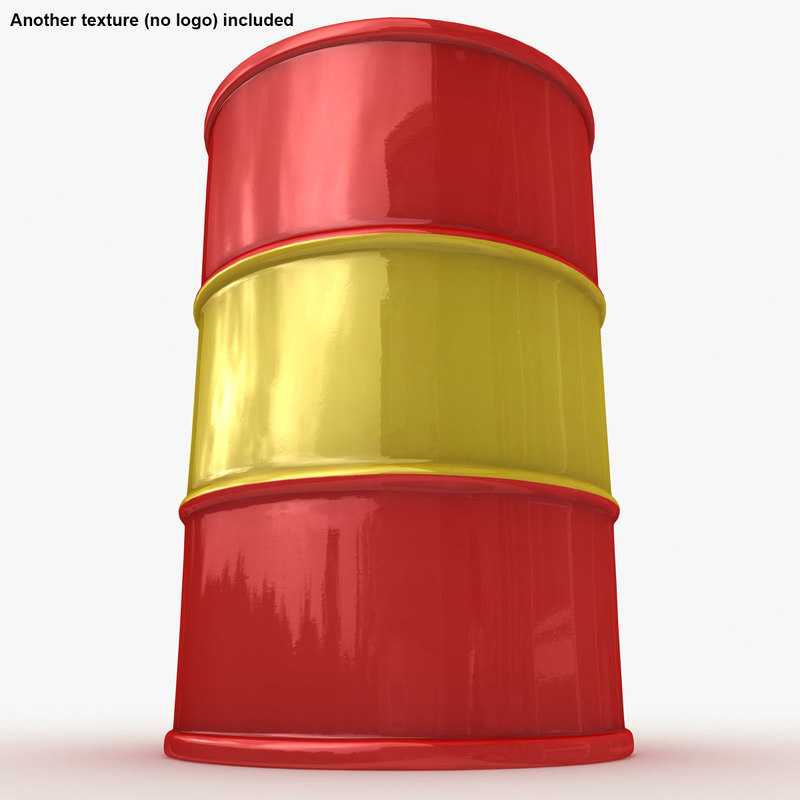 3d model realistic oil barrel shell