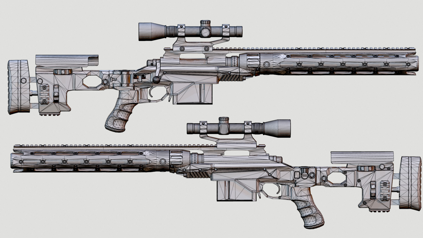 rifle remington 700 racs 3d model