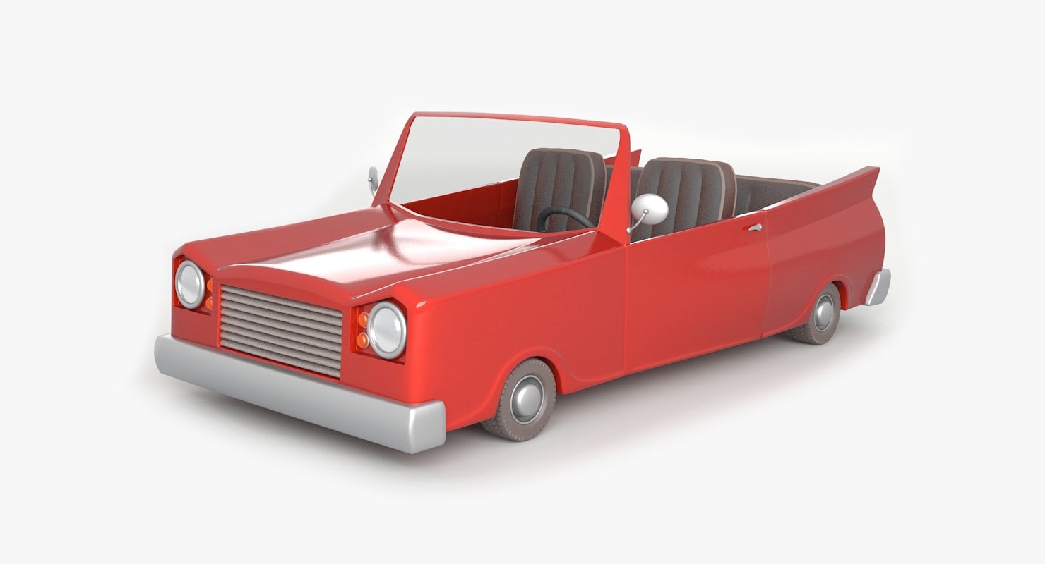 red toon car 3d model