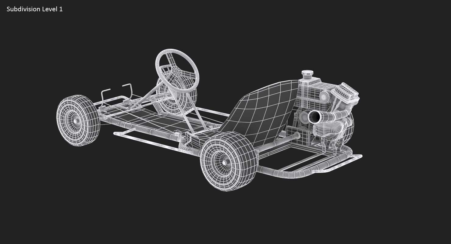 racing go-kart 3d model