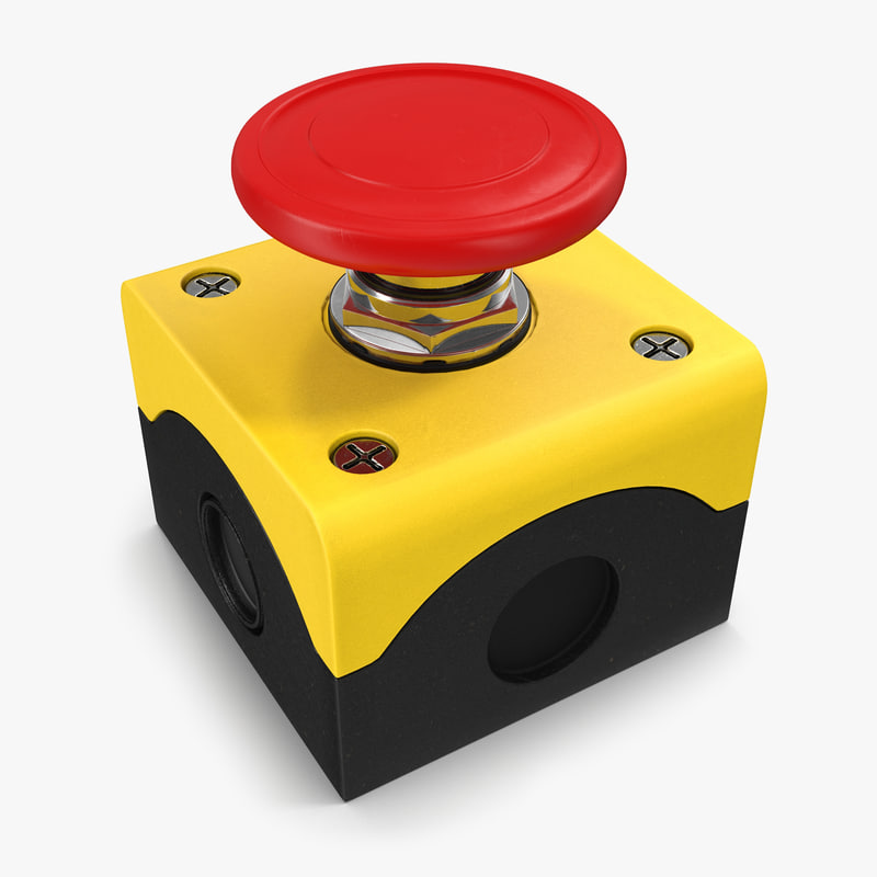 3d emergency button model