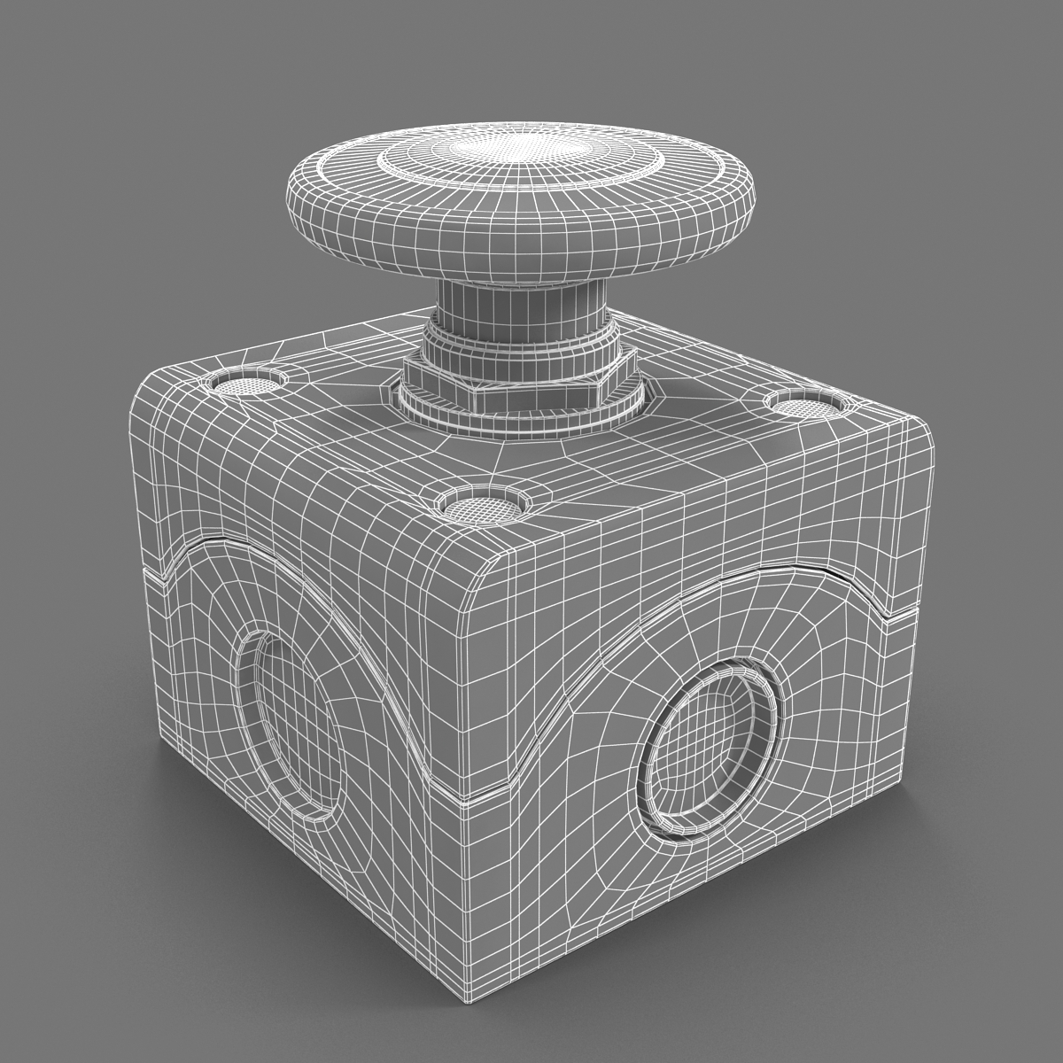 3d emergency button model