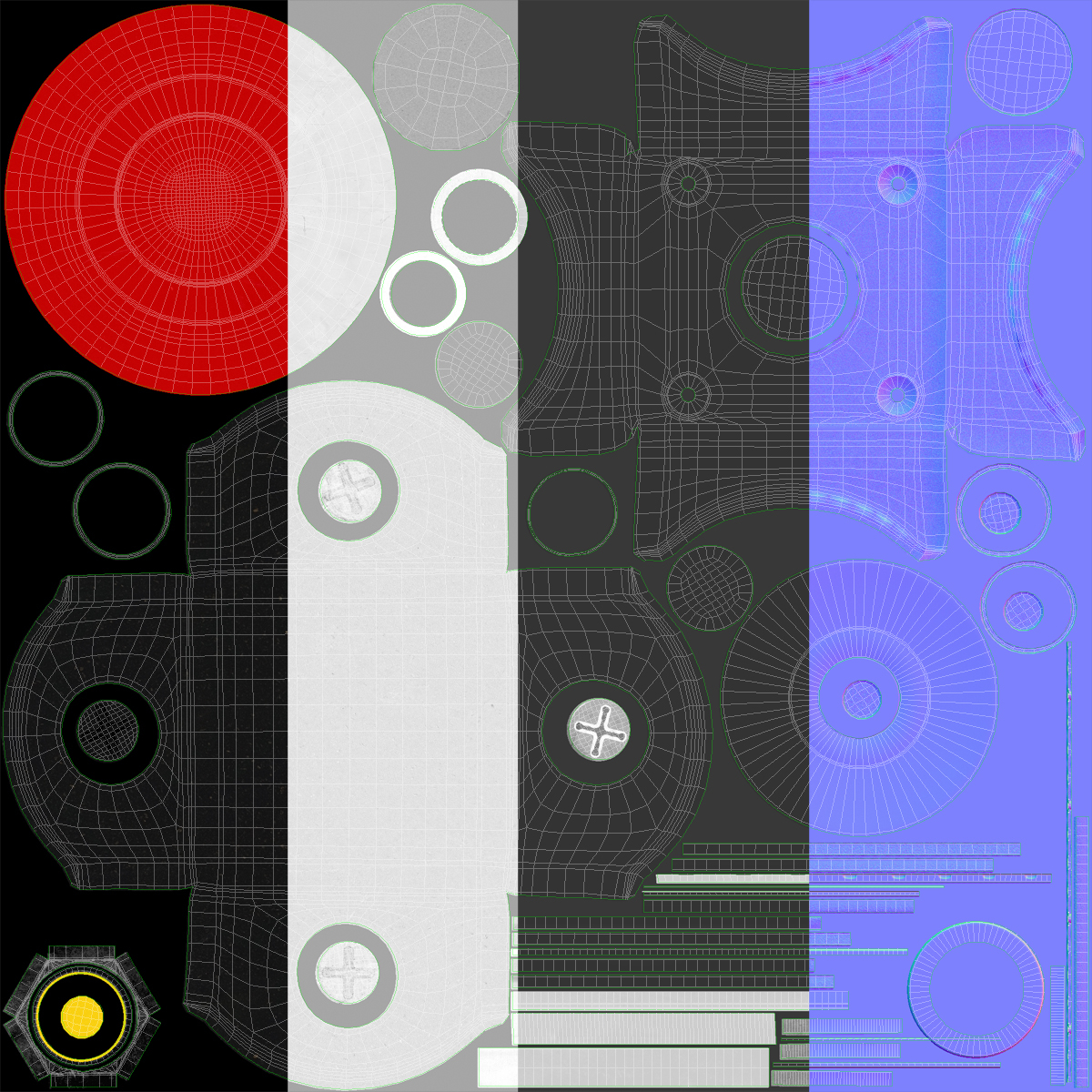 3d emergency button model