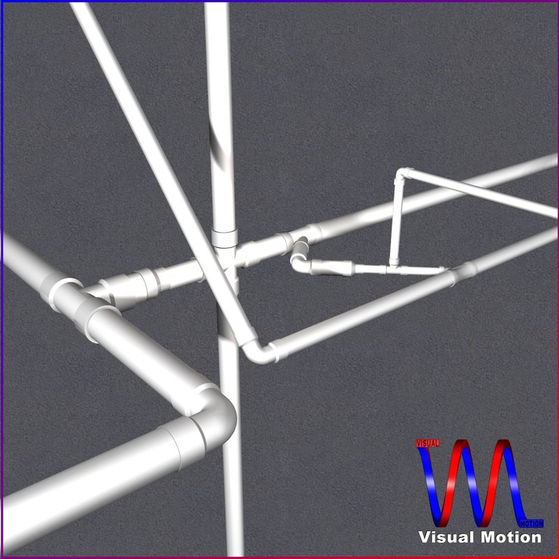 pvc water pipes 3d model