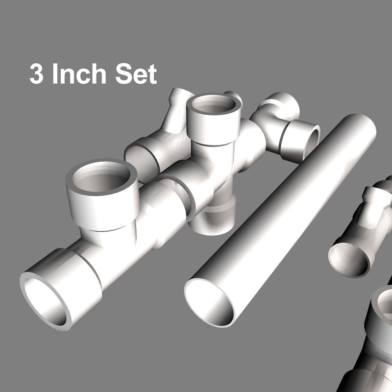 pvc water pipes 3d model