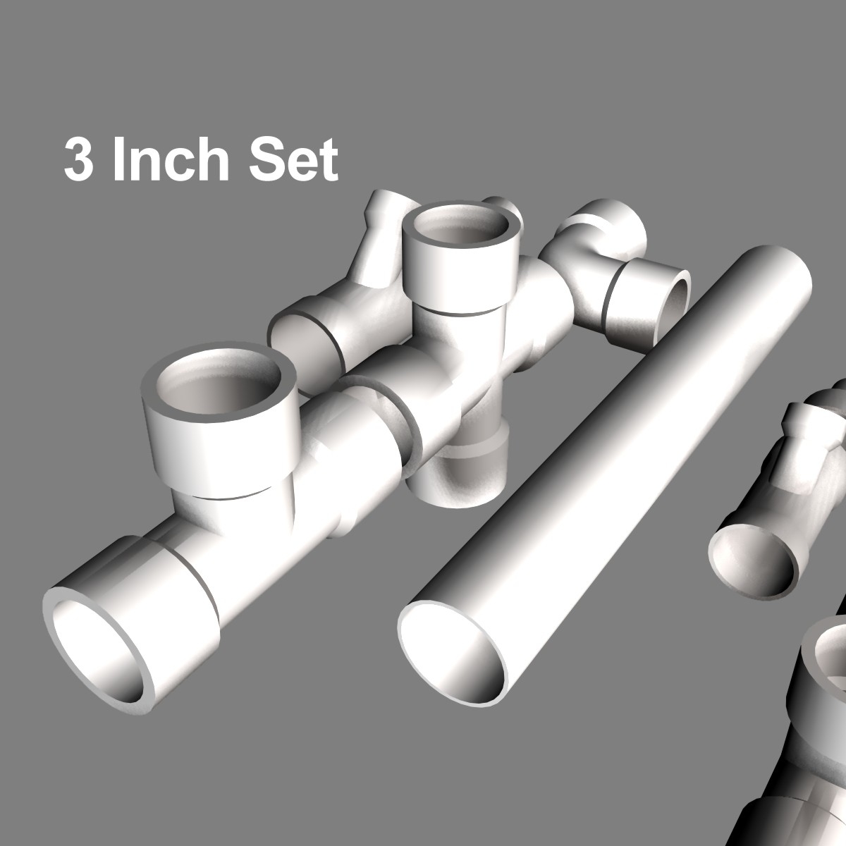 pvc water pipes 3d model