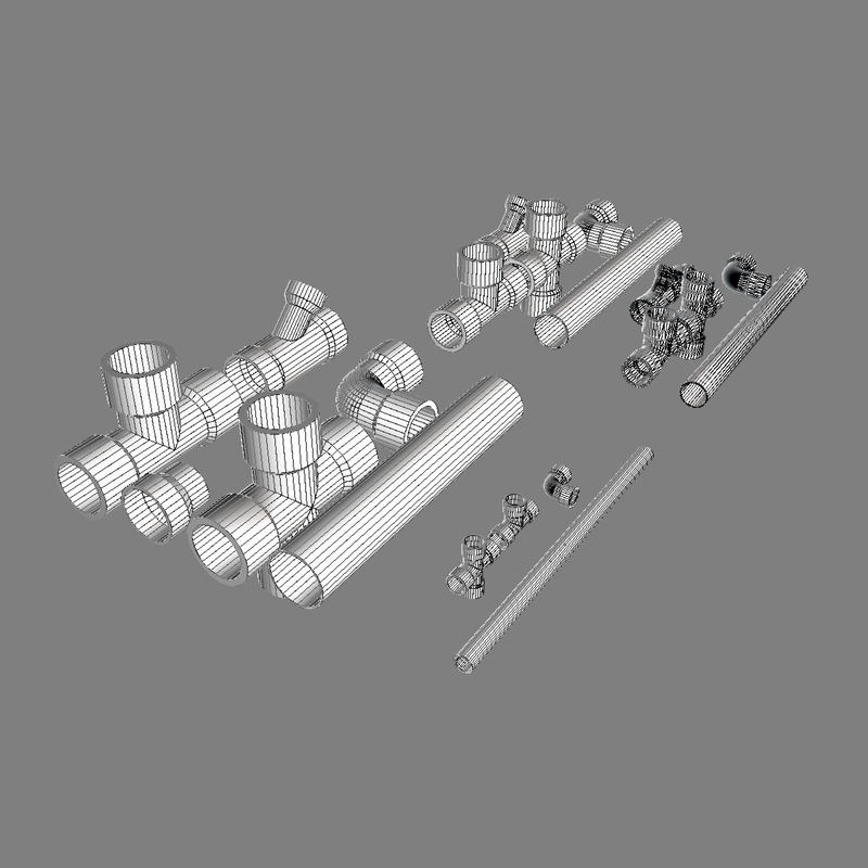 pvc water pipes 3d model