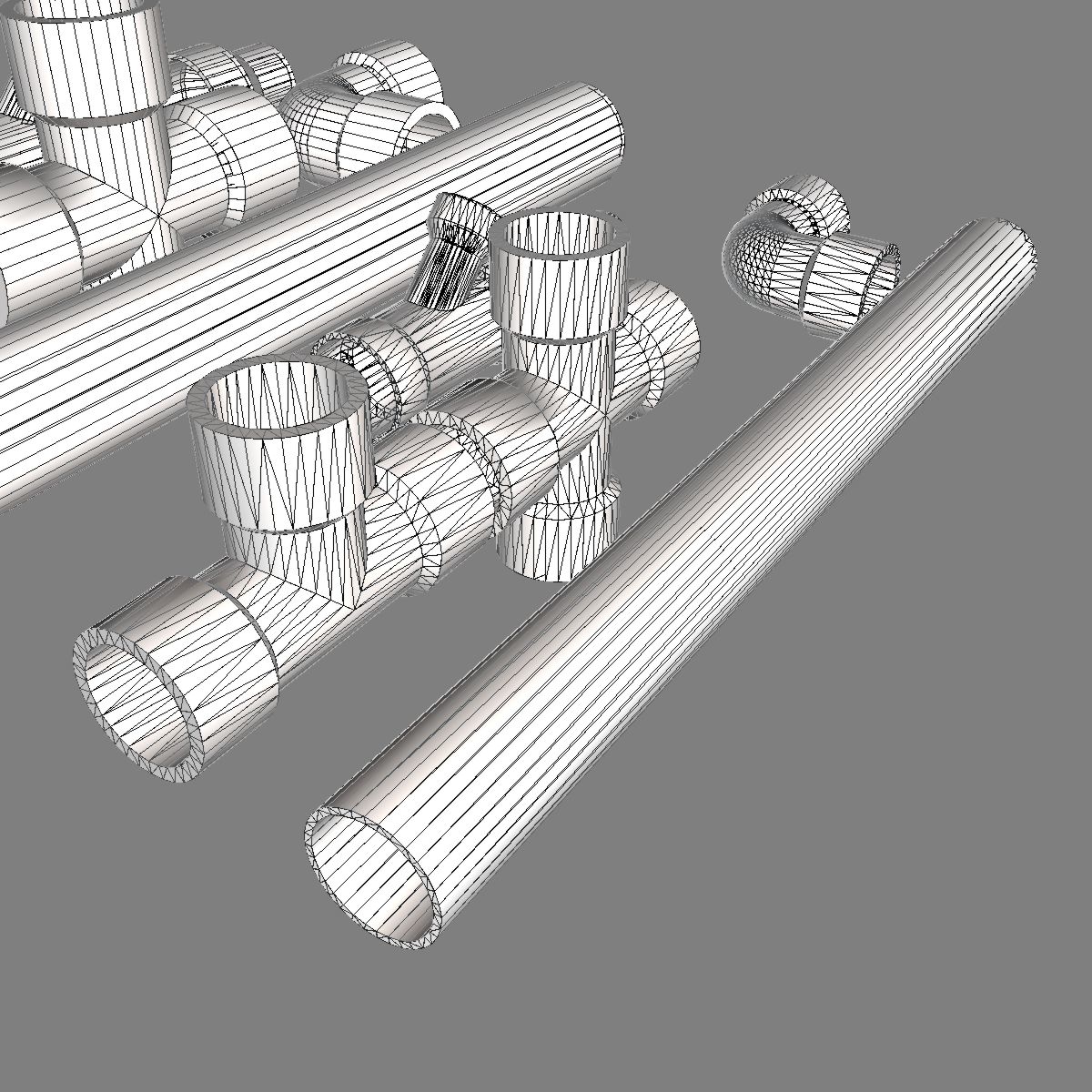 pvc water pipes 3d model