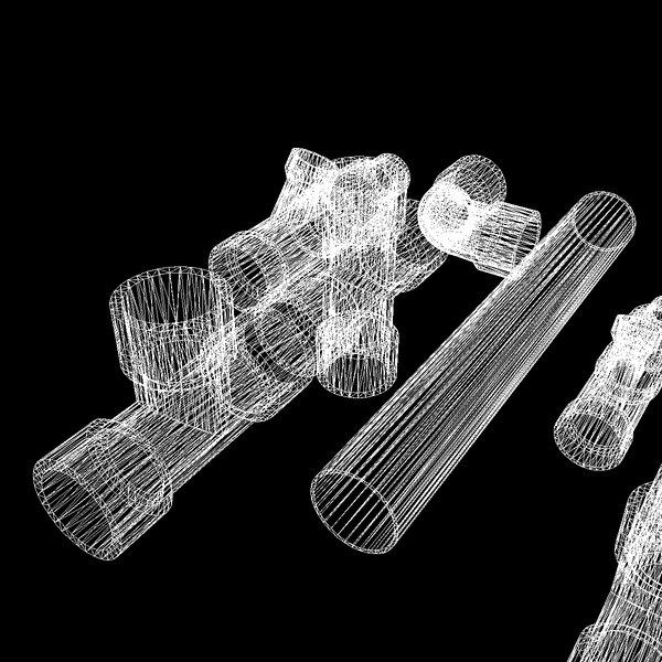 pvc water pipes 3d model