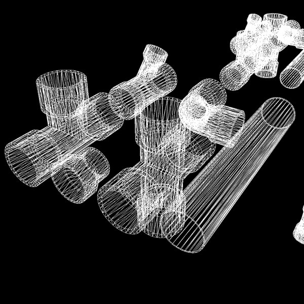 pvc water pipes 3d model